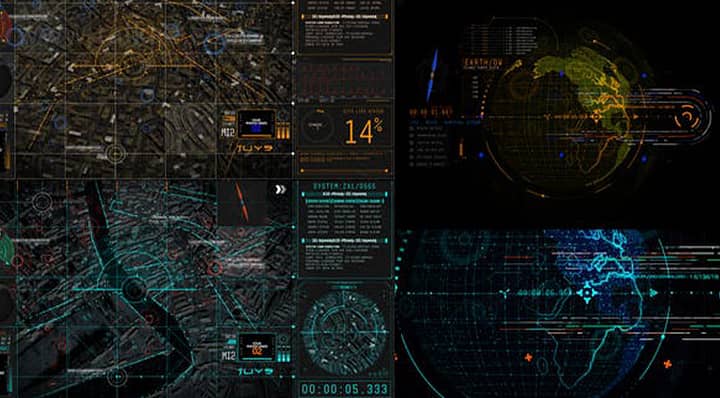 AE模板-HUD UI Earth 5 科技感电影游戏军事地图HUD界面地球元素V5-韬客AE